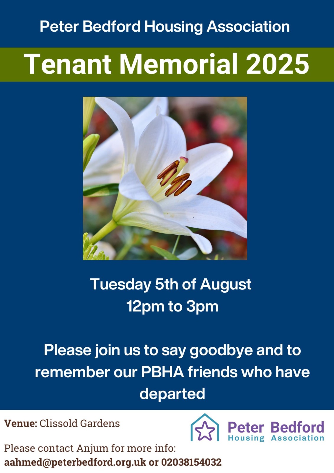 Tenant Memorial - Peter Bedford Housing Association